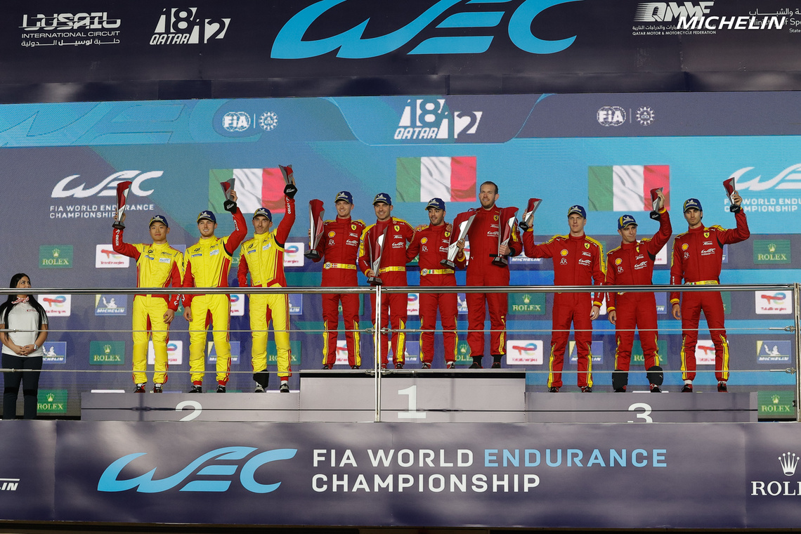 A landmark 1-2-3 finish for Ferrari/Michelin in Qatar